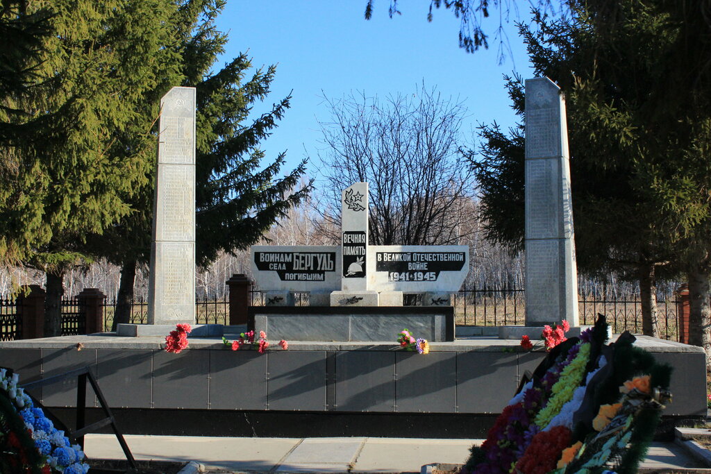 Anıt, heykel Жителям села Бергуль, павшим в Великой Отечественной войне, Novosibirskaya oblastı, foto