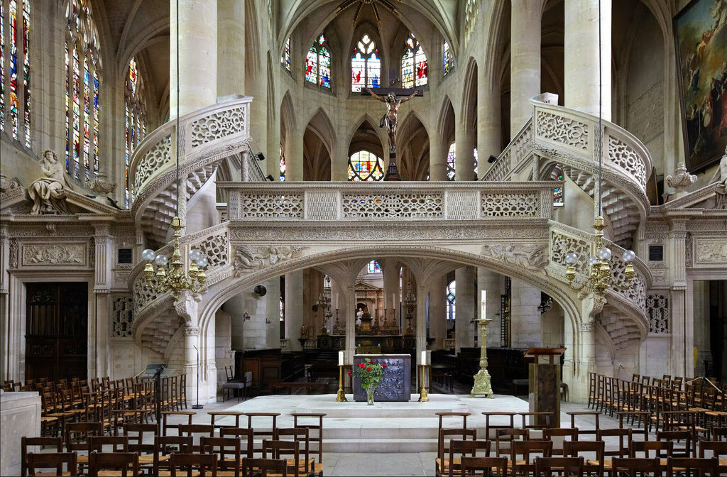 Katolik kiliseleri Église Saint-Étienne-du-Mont, Paris, foto