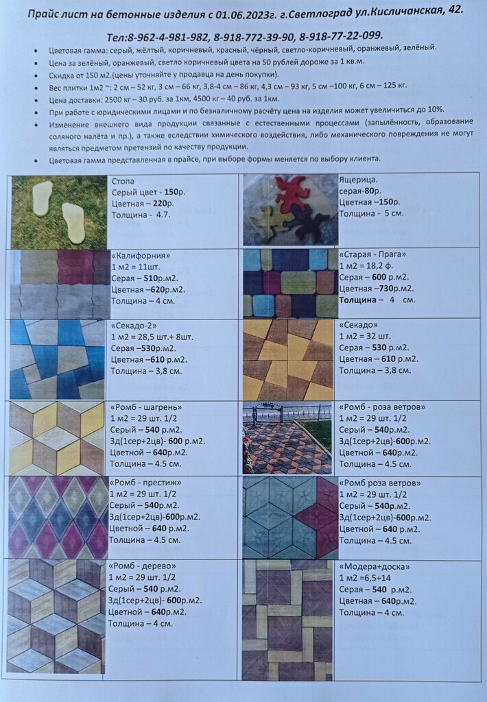 Kaldırım taşları Тротуарная плитка, Svetlograd, foto