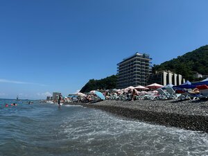 Пляж (Autonomous Republic of Adjara, Batumi, Gonio-Kvariati City District, selo Kvariati), plaj  Batum'dan