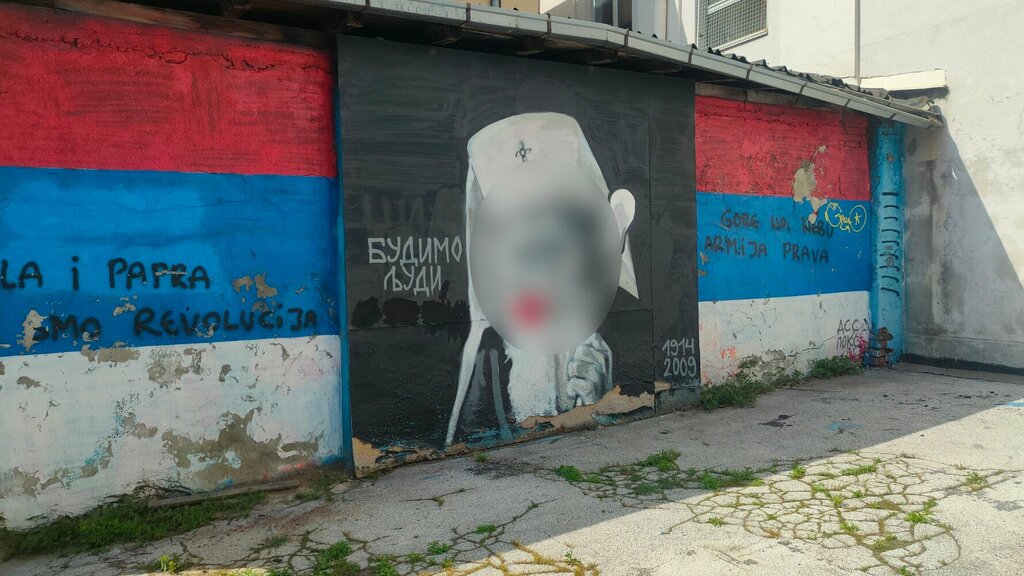 Sokak sanatı Мурал Патријарха Павла, Belgrad, foto