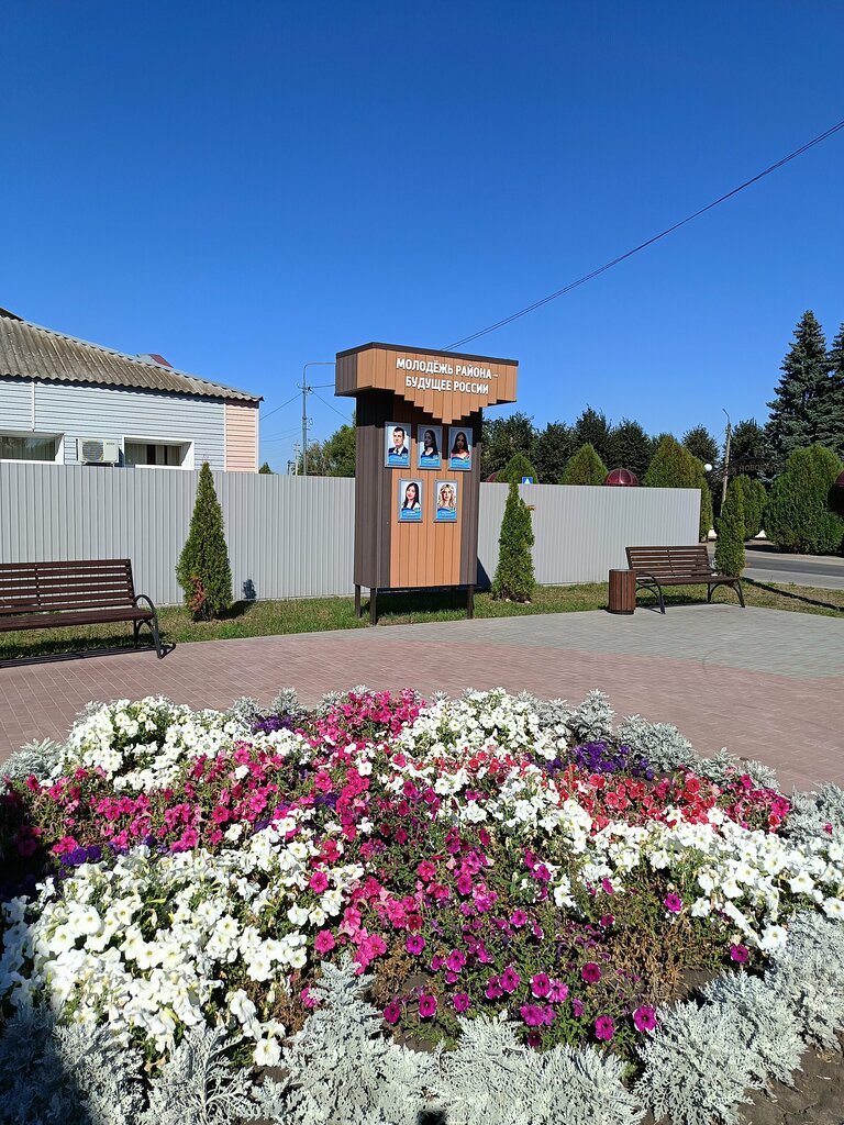 Dekorasyon ve süsleme, onur panosu Доска почёта молодёжи, Lipetskaya oblastı, foto