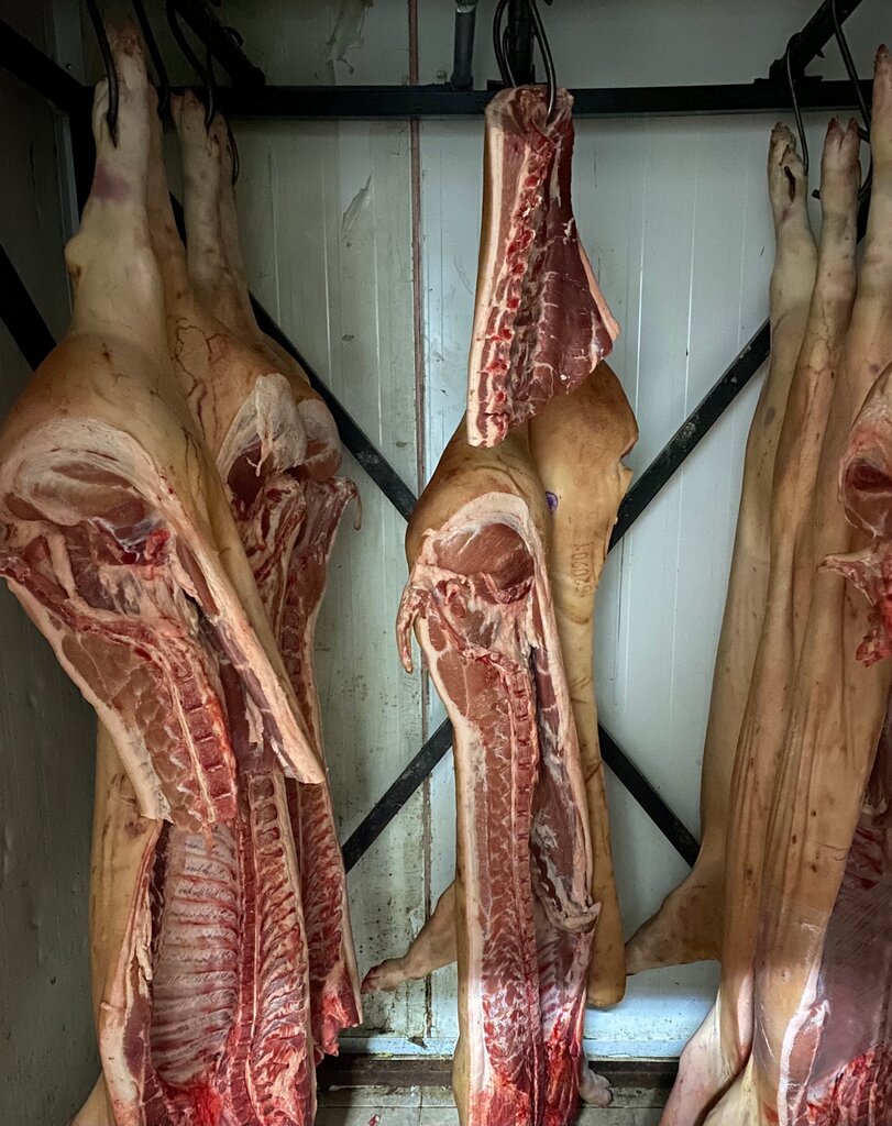 Kasap, şarküteri Мясо тут, Vladimirskaya oblastı, foto