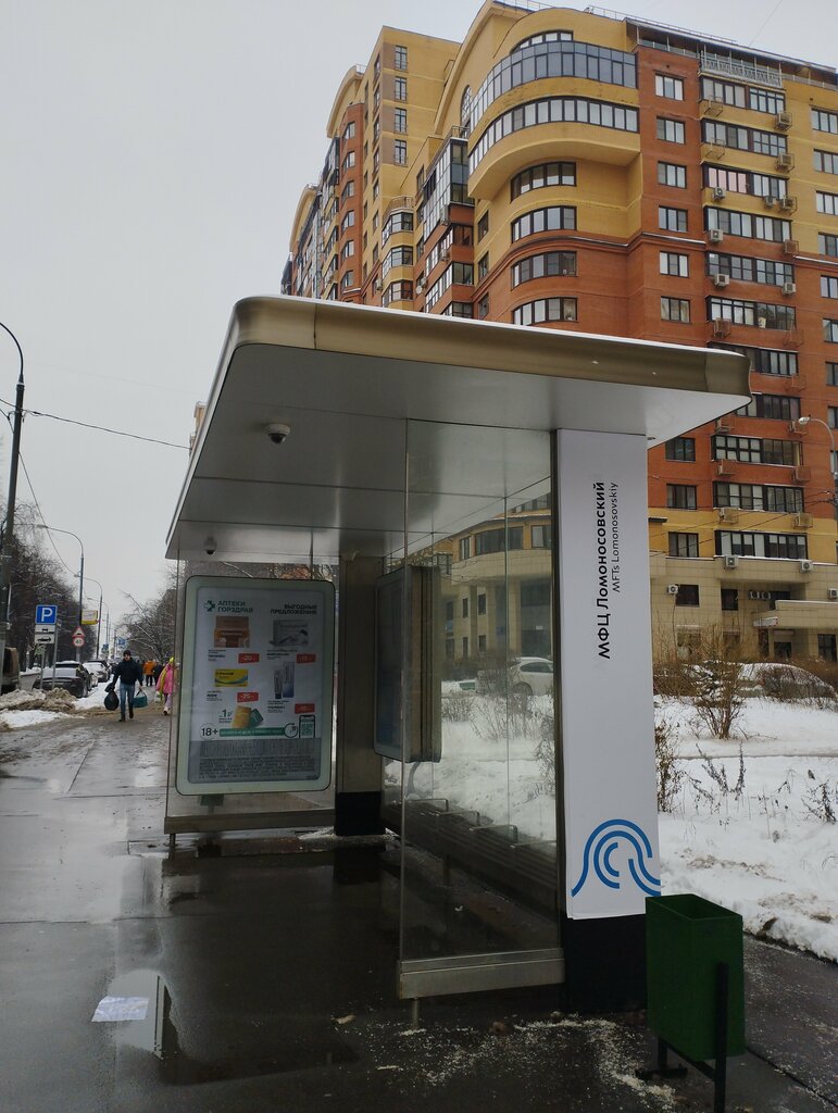 Toplu taşıma durağı Mfc Lomonosovsky, Moskova, foto