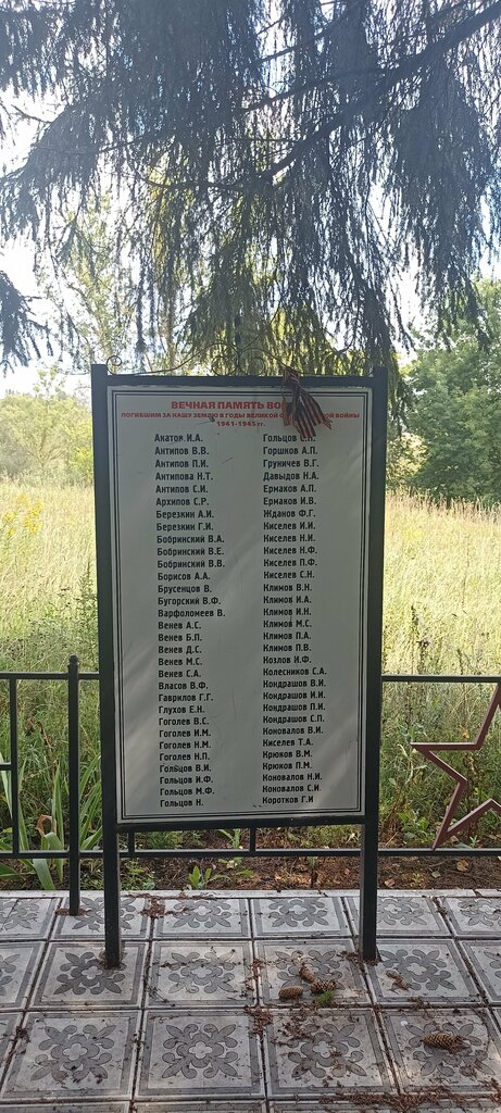 Anıt, heykel Обелиск павшим односельчанам, Tulskaya oblastı, foto