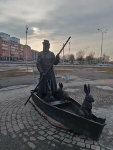 Дедушка Мазай и зайцы (Republic of Khakassia, Abakan, 1st Microdistrict), park, sokak heykeli  Abakan'dan