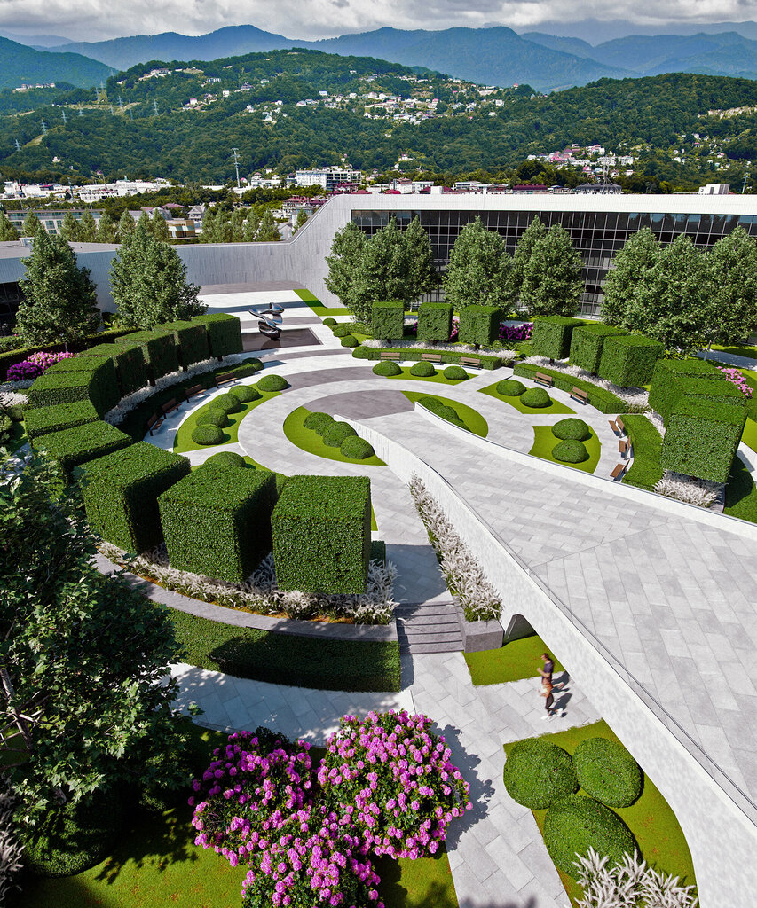 Peyzaj tasarımı Bugaev Parks & Gardens, Moskova, foto
