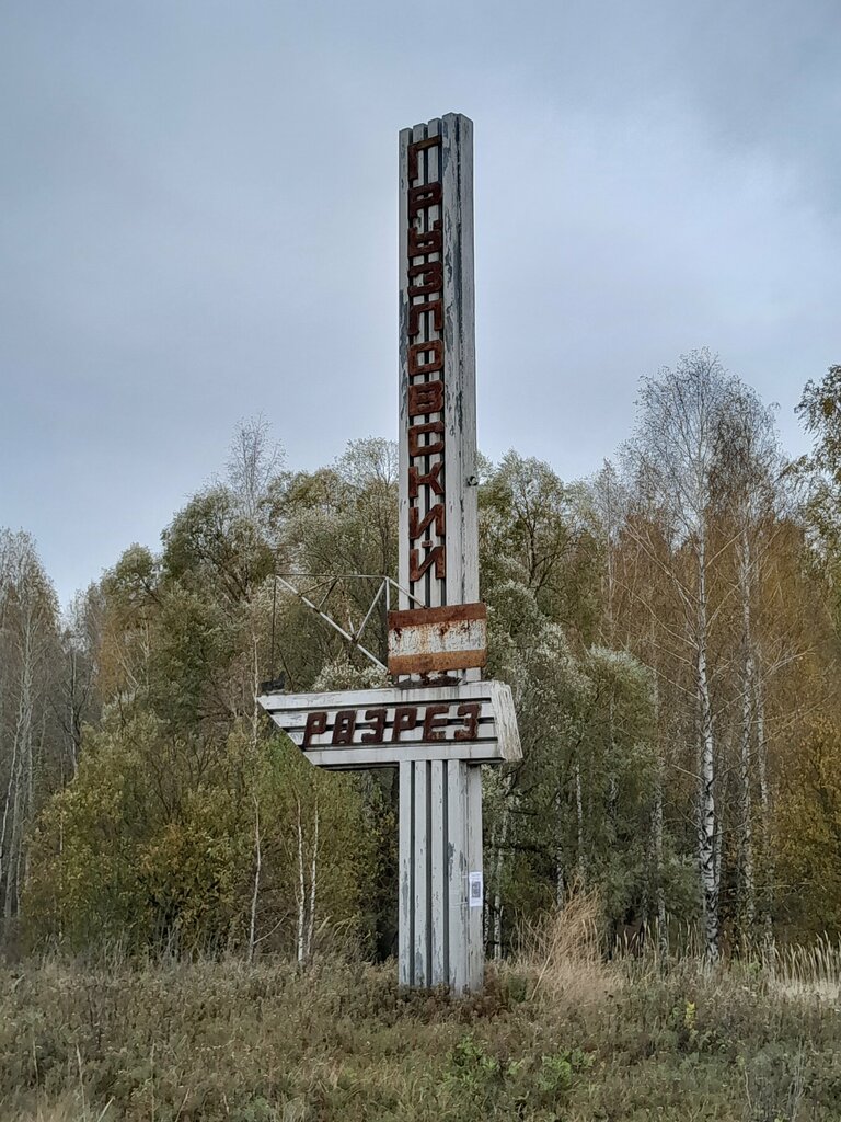 Giriş işareti Грызловский разрез, Tulskaya oblastı, foto