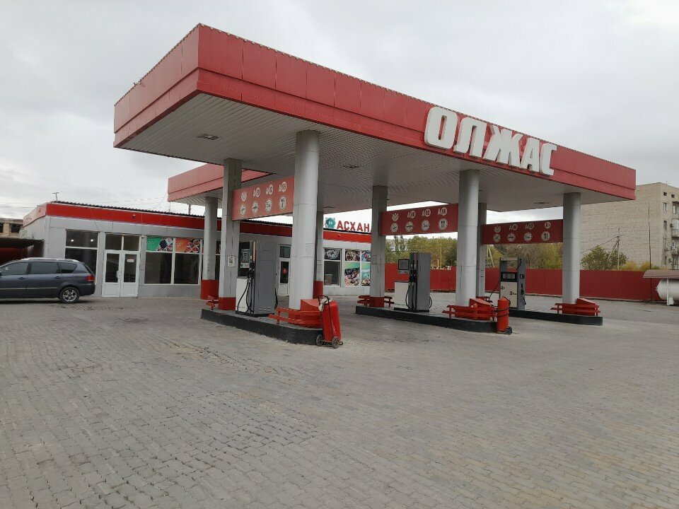 Benzin istasyonu Olzhas, Kızılorda, foto