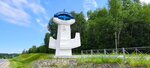 Архангельская область (Archangel Region, Velskiy rayon, munitsipalnoye obrazovaniye Nizovskoye, M-8 Kholmogory, 696-y kilometr), giriş işareti  Arhangelskaya oblastından