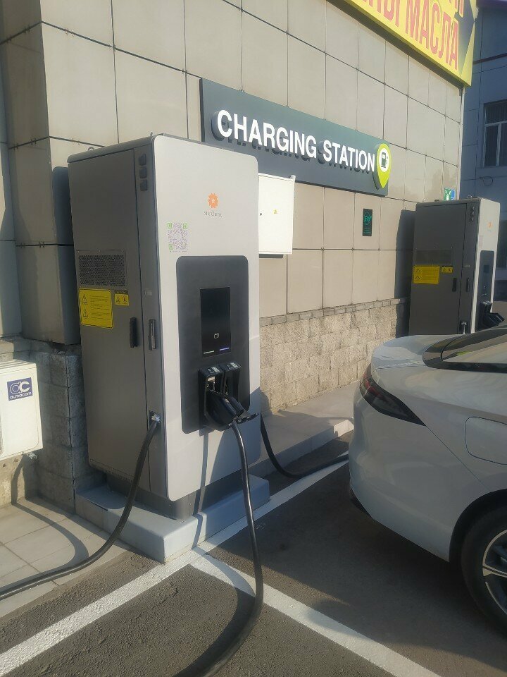 Elektrikli oto şarj istasyonları Baum Park, Almatı, foto