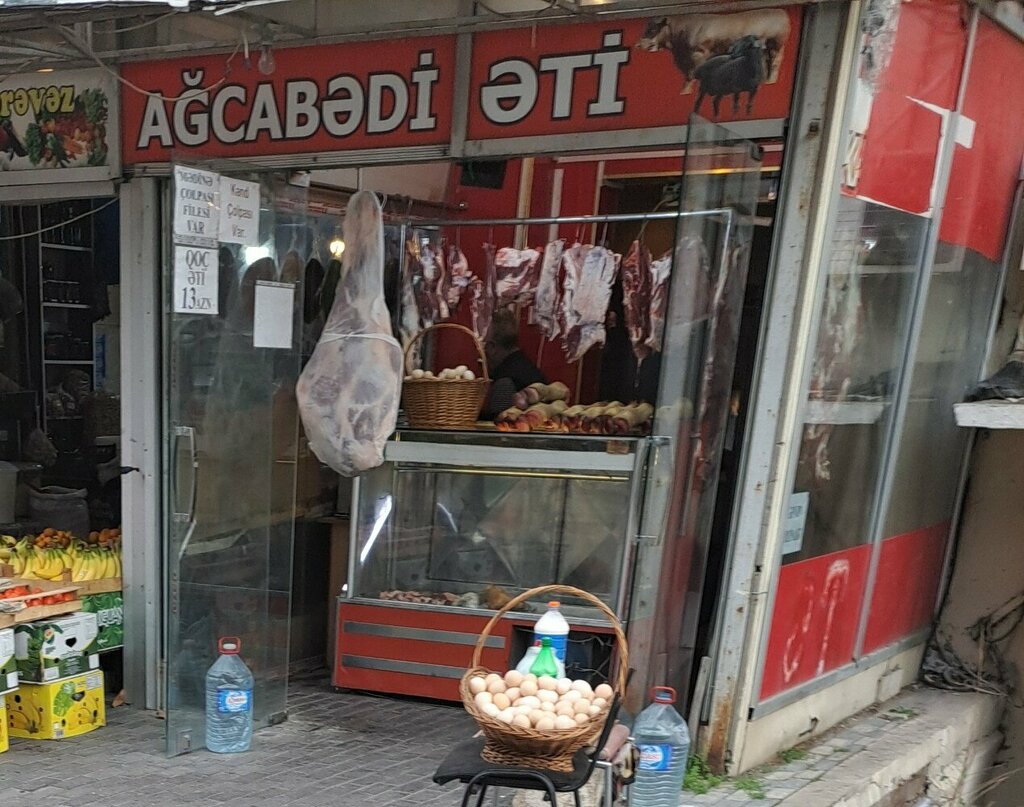 Kasap, şarküteri Ağcəbədi Əti, Bakü, foto