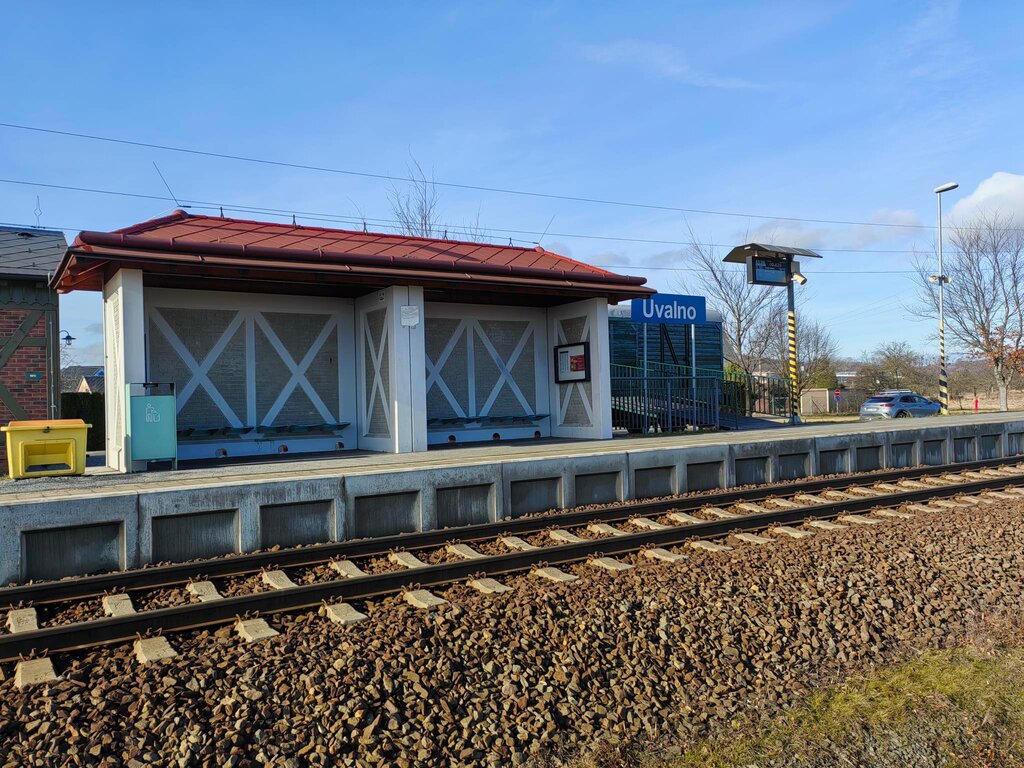 Tren istasyonu Úvalno, Moravya‑Silezya Bölgesi, foto