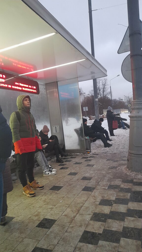 Toplu taşıma durağı Egor Abakumov Street, Moskova, foto