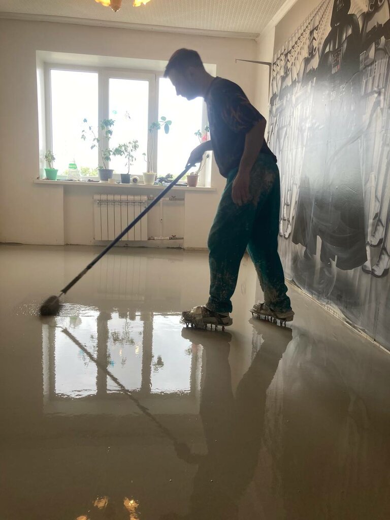 Zemin döşeme üretim ve satış firmaları Self-leveling floor, a floor filling company, Barnaul, foto