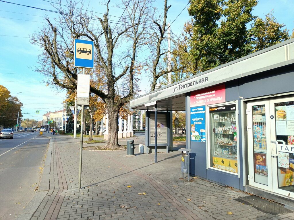 Toplu taşıma durağı Ул. Театральная, Kaliningrad, foto