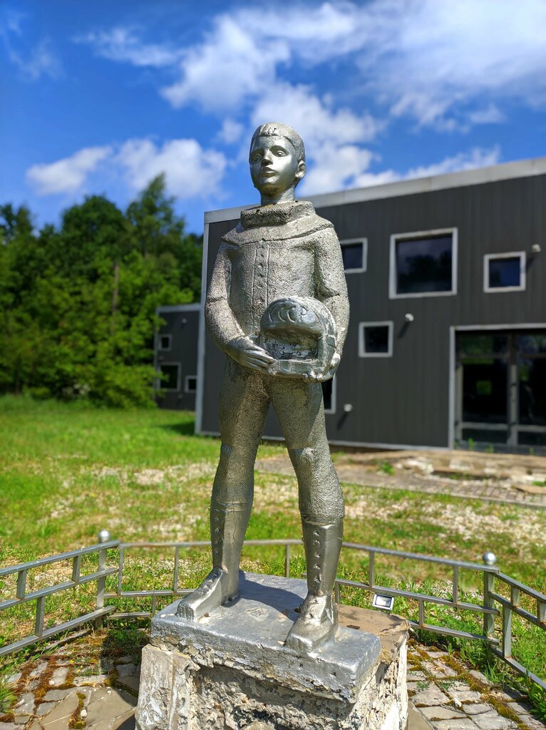 Park, sokak heykeli Космонавт, Brianskaya oblastı, foto