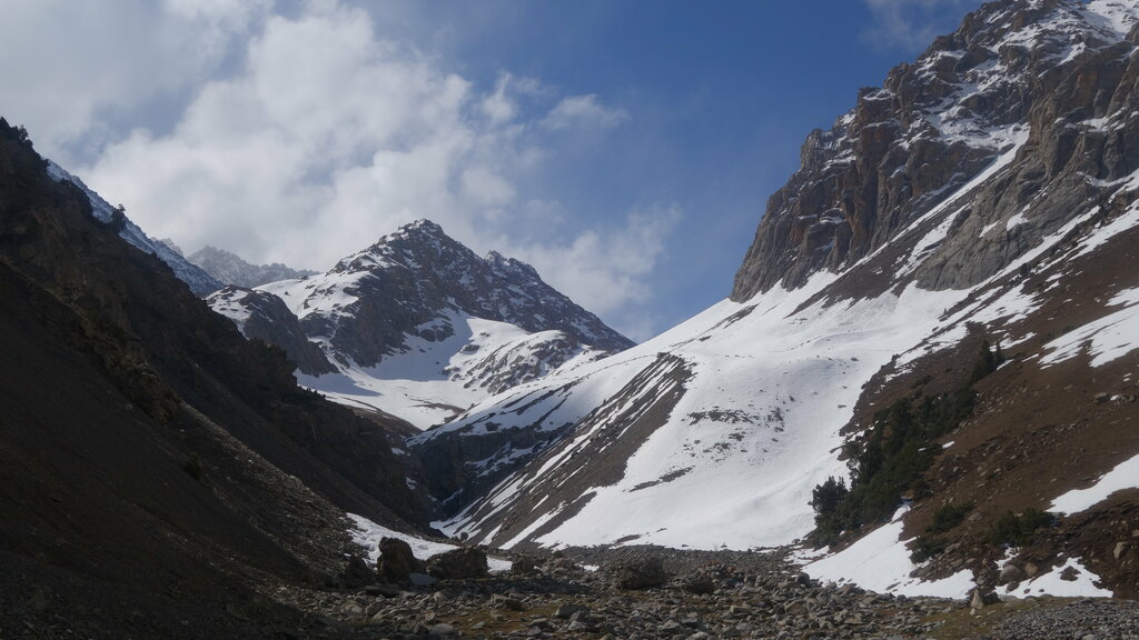 Dağ zirvesi Гора Дугоба 3999 метров, Batken İli, foto