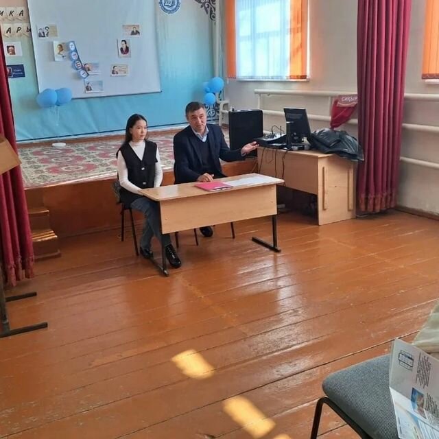 Belediyeler, devlet daireleri Akim's Office of Derkul Village, Batı Kazakistan eyaleti, foto