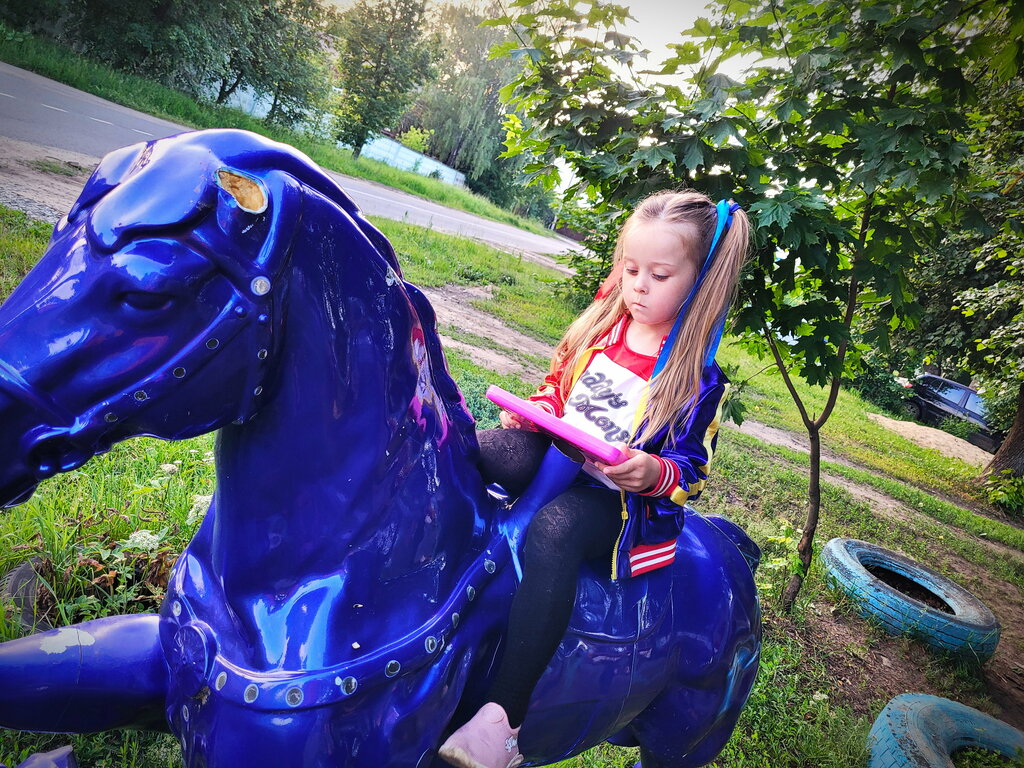 Park, sokak heykeli Синий конь, Moskova ve Moskovskaya oblastı, foto