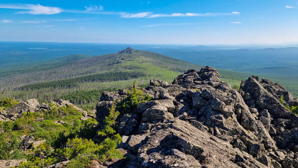 Dağ zirvesi Гора Кумба, Sverdlovskaya oblastı, foto