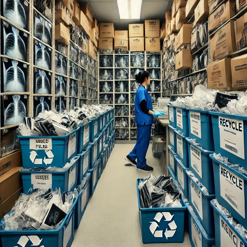 Geri dönüşüm maddeleri Röntgen filmi, Yekibastuz (Ekibastuz), foto