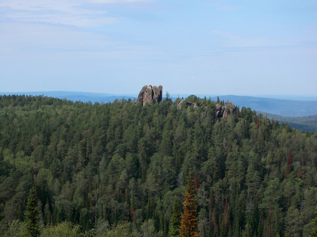 Dağ zirvesi Скала Предтеча, Krasnoyarski krayı, foto