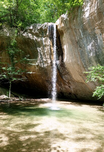 Kobalar Waterfall (Sevastopol, Balaklavskiy District, ruchey Kobalar-Su), şelale  Sevastopol'dan