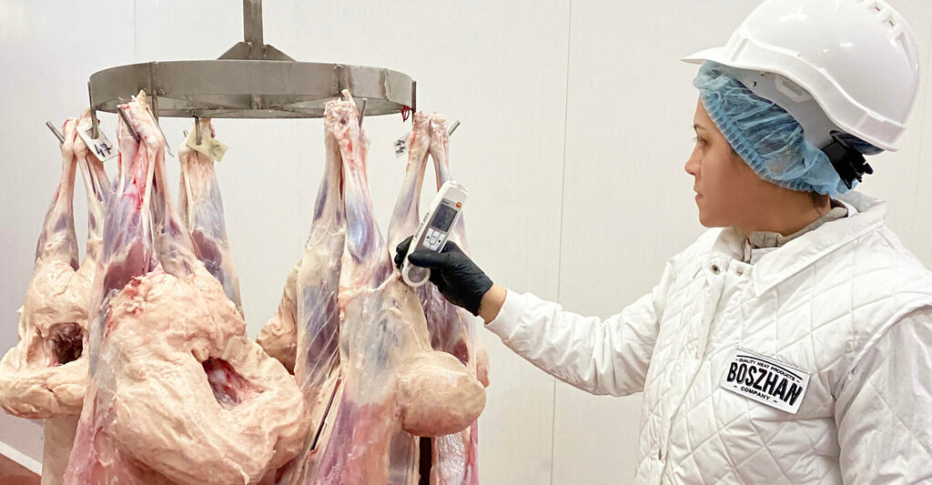 Kasap, şarküteri Boszhan, Almatı, foto