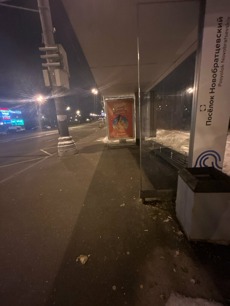 Toplu taşıma durağı Poselok Novobratsevsky, Moskova, foto