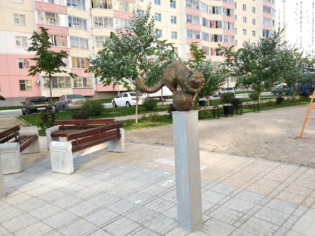 Park, sokak heykeli Цирковой кот, Novosibirsk, foto