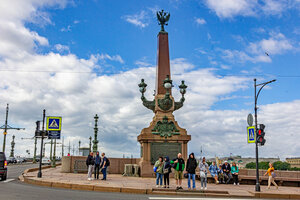 Обелиск Троицкого моста (Saint Petersburg, Troitskiy Bridge), park, sokak heykeli  Saint‑Petersburg'dan