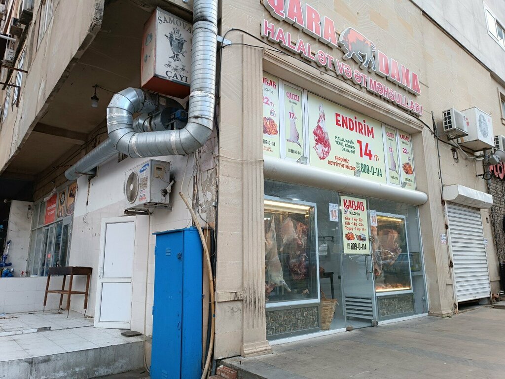 Kasap, şarküteri Qara dana, Bakü, foto