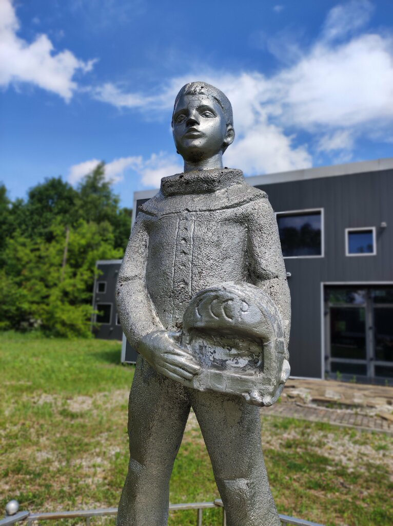 Park, sokak heykeli Космонавт, Brianskaya oblastı, foto