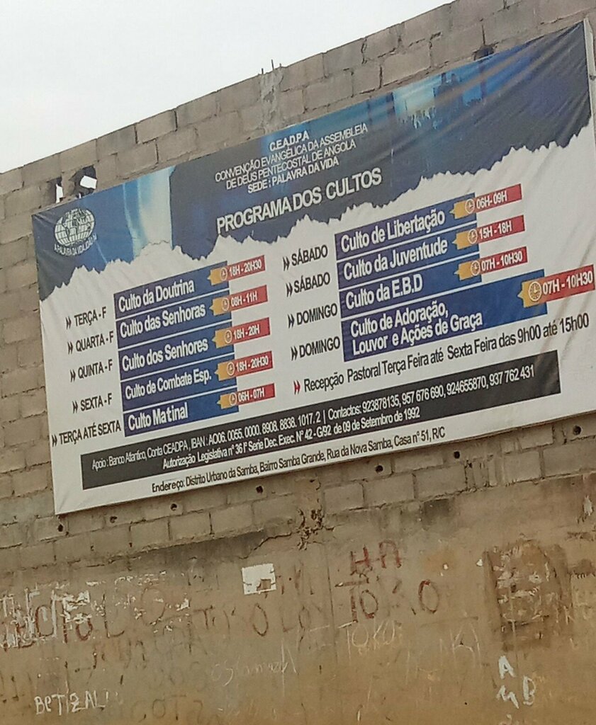 Dini dernekler Convenção Evangélica da Assembleia de Deus Pentecostal de Angola, Loanda, foto
