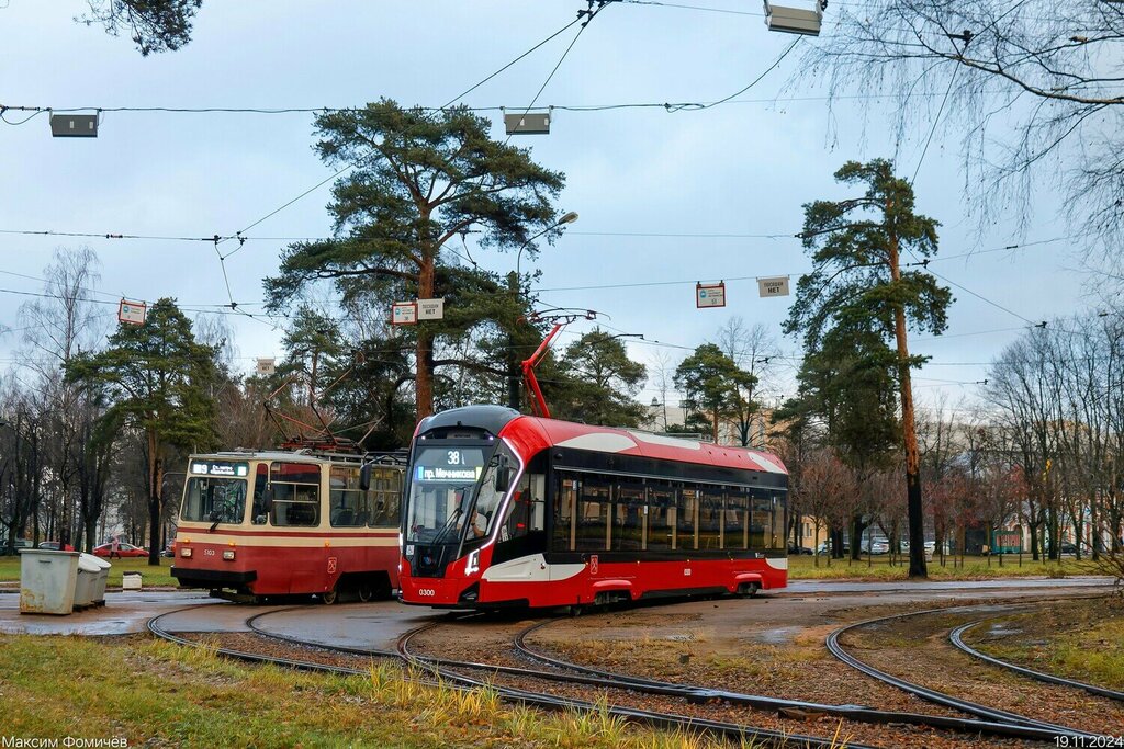 Tramvay durağı СПб ГУП Горэлектротранс, конечная станция Проспект Мечникова, Saint‑Petersburg, foto