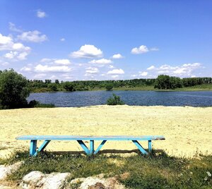 Пляж на реке Вослебовка (Ryazan Region, Skopinskiy Municipal District, Uspenskoye selskoye poseleniye, Uspenskoye Village), plaj  Riazanskaya oblastından