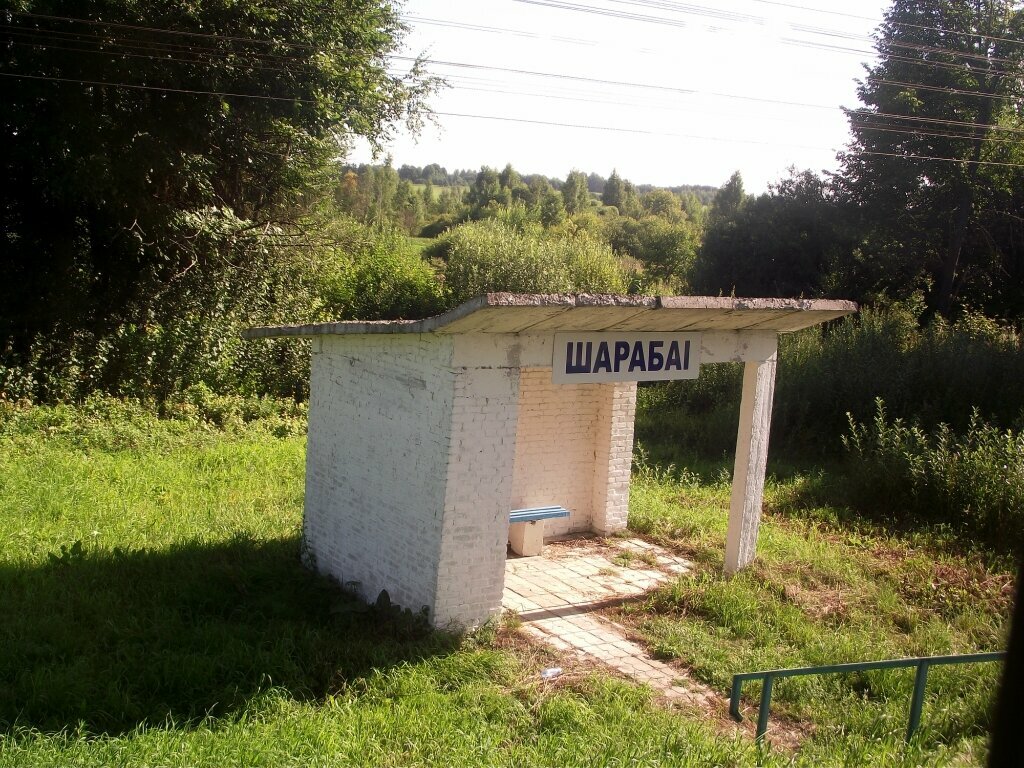 Tren istasyonu prypynačny punkt Šarabai, Vitebskaya oblastı, foto