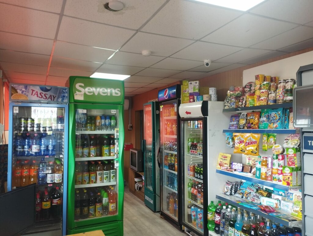 Benzin istasyonu Shelf, Kuzey Kazakistan eyaleti, foto