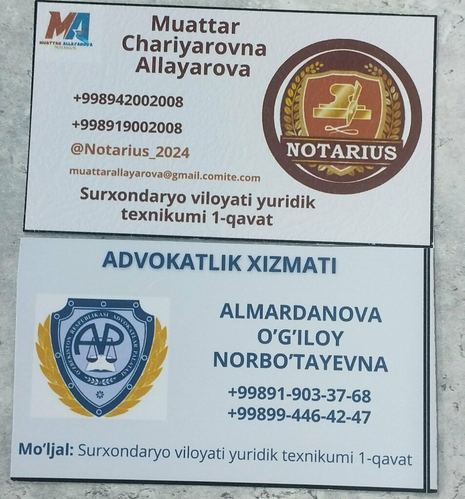 Noterler Notarius A. M. Chariyarovna, Termez, foto