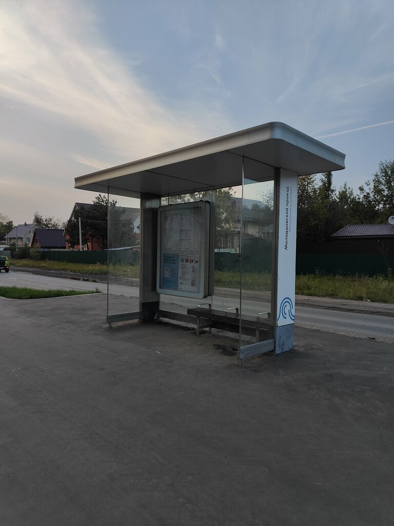 Toplu taşıma durağı Molodtsovskiy proezd, Moskova, foto