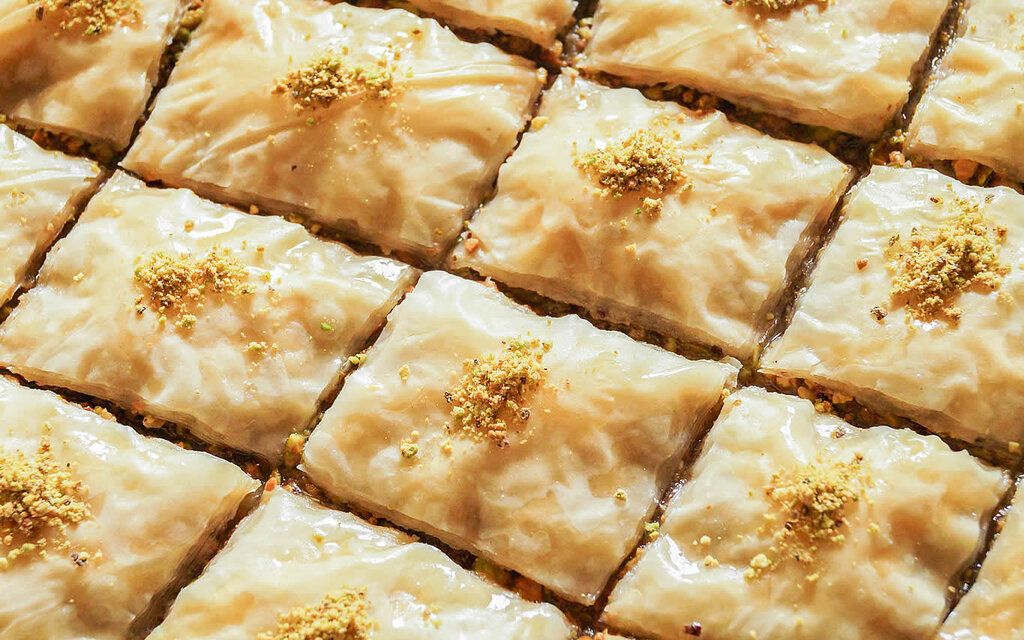 Pasta, şekerleme ve tatlı Baklava Dünyası, İstanbul, foto