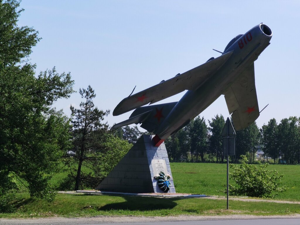 Anıt, heykel Place of death of N. S. Davydov, Brestskaya oblastı, foto