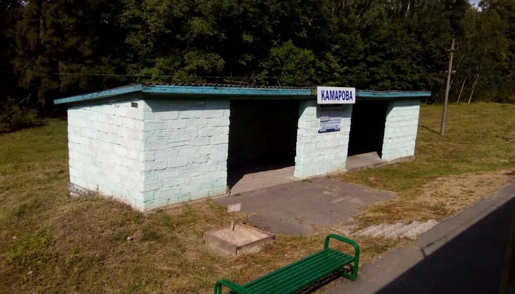 Tren istasyonu prypynačny punkt Kamarova, Vitebskaya oblastı, foto