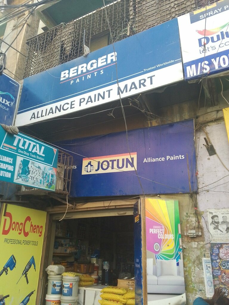 Boya ve cila malzemeleri üretim ve satış yerleri Jotun - Alliance Paint - Hussain Enterprises, Karaçi, foto