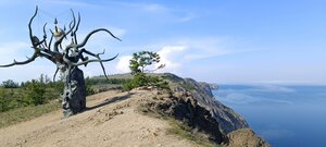 Park, sokak heykeli Хранитель Байкала, İrkutskaya oblastı, foto