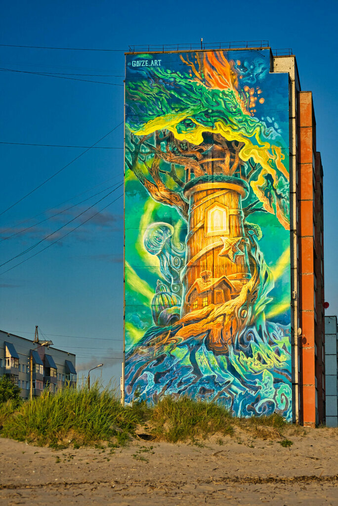 Sokak sanatı Мурал У Лукоморья, Severodvinsk, foto