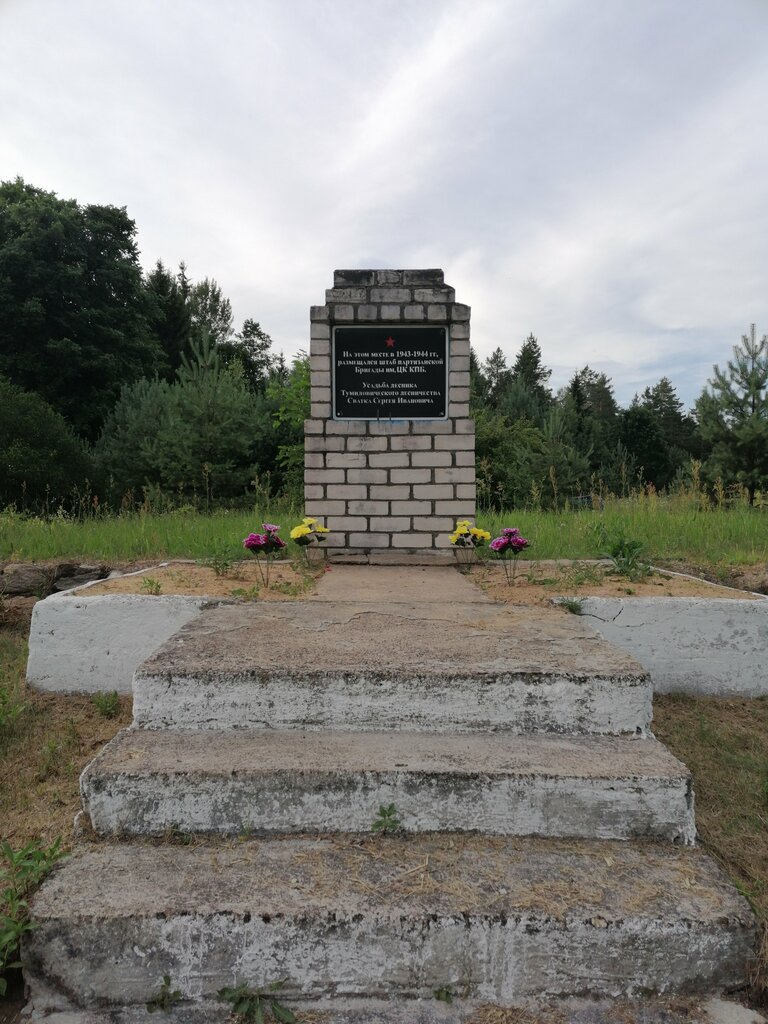 Anıt, heykel Штабу партизанской бригады имени ЦК КПБ, Vitebskaya oblastı, foto