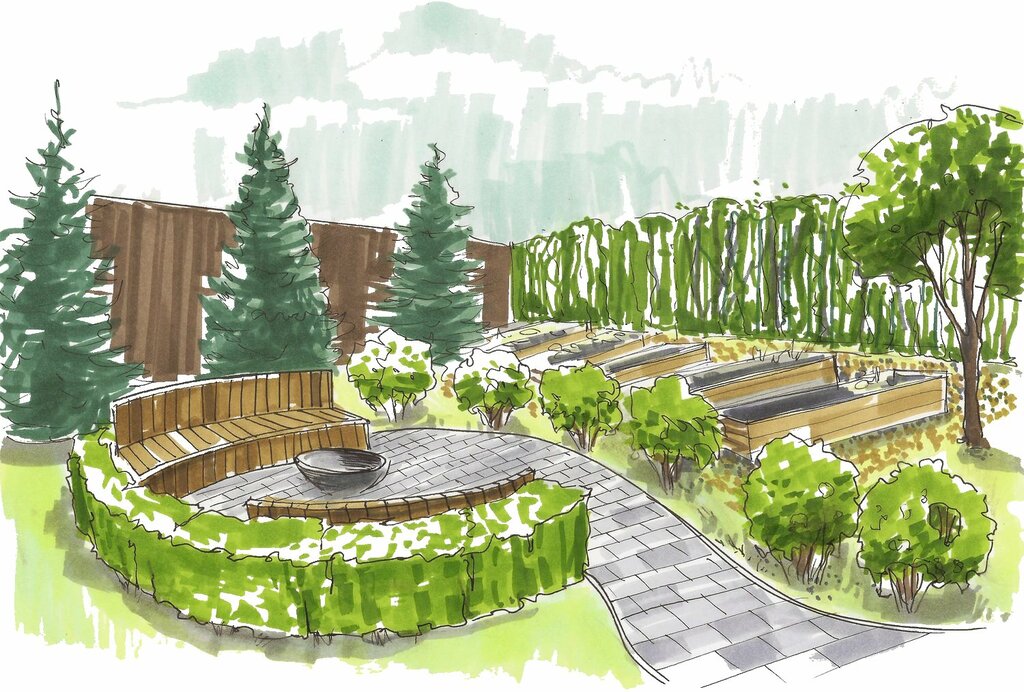 Peyzaj tasarımı Poliv i Gazon, Moskova, foto