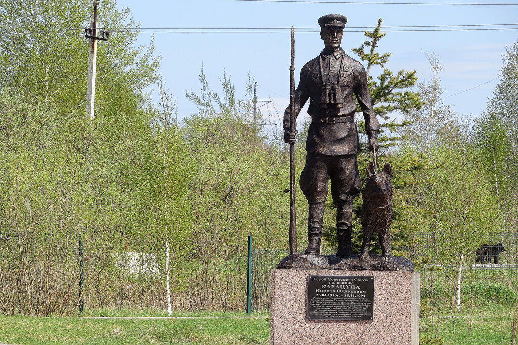 Anıt, heykel Герой Советского Союза полковник Н.Ф. Карацупа, Tiumen, foto